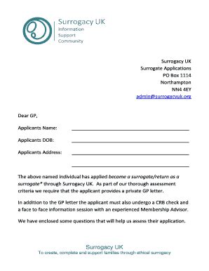 Fillable Online Surrogacy UK Fax Email Print PdfFiller