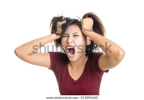 Very Frustrated Angry Woman Pulling Her 스톡 사진 311896160 Shutterstock