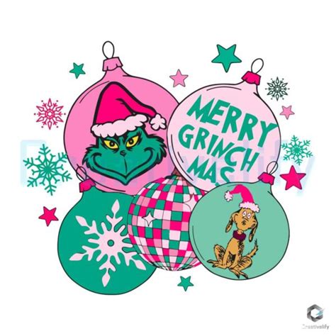Pink Xmas Santa Stink SVG Merry Grinchmas Graphic File CreativeLify