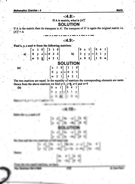 SOLUTION Mathematics Solved Exercise Matrix Studypool