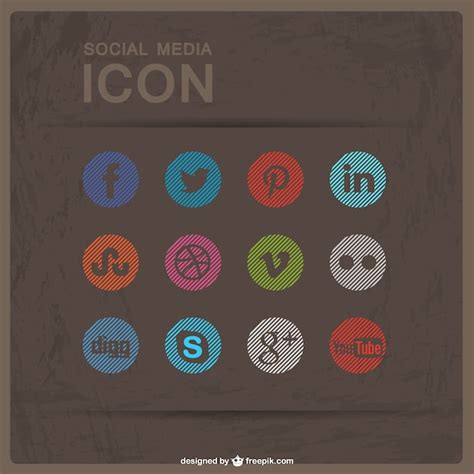Pack De Iconos De Redes Sociales Redondos Vector Gratis