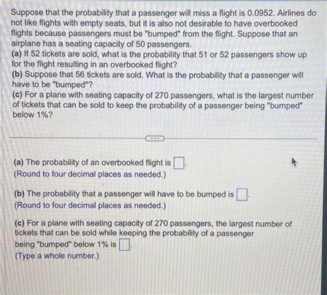 Solved Suppose That The Probability That A Passenger Will Chegg