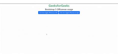 Bootstrap Offcanvas Usage Geeksforgeeks