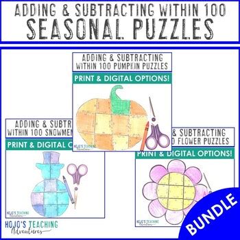 Adding And Subtracting Within 100 Seasonal Math Centers Games Or