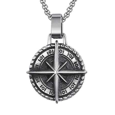Colar Viking N Rdico Masculino Bussola Rosa Dos Ventos Vintage Retr De