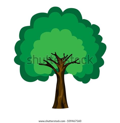 árbol de dibujos animados aislado en fondo blanco vector