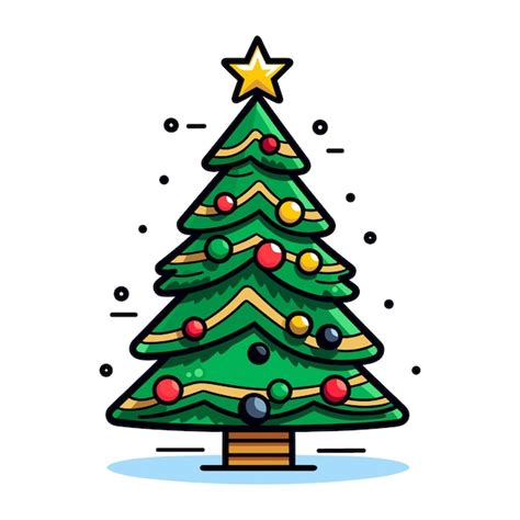 Ilustración de vector de árbol de navidad Vector Premium
