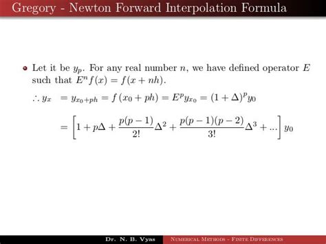 interpolation with finite differences
