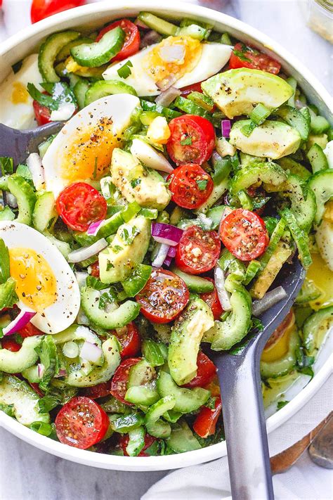 Avocado Salad Recipe With Tomato Eggs And Cucumber Healthy Avocado
