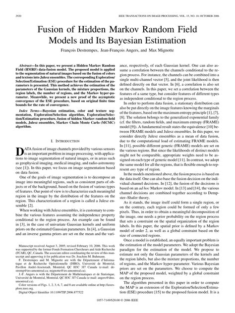 pdf fusion of hidden markov random field models and its bayesian estimation