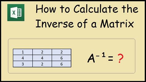 how to calculate and create an inverse matrix in excel youtube