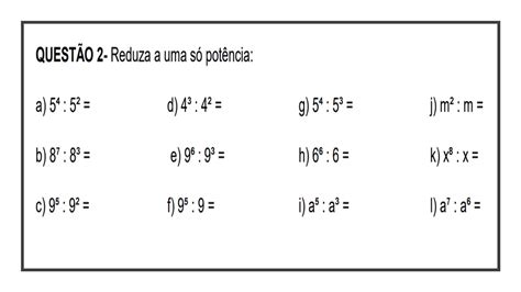 Atividade De Potencia O Ano