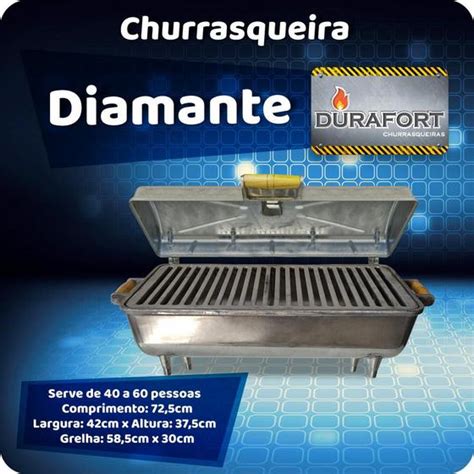 Churrasqueira diamante 60cm s pés DURAFORT Churrasqueira e