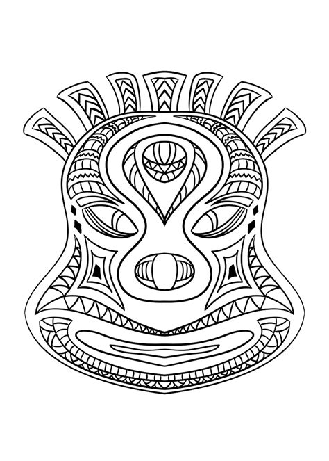 Masque Africain Coloriages D Afrique Imprimer Pour Adultes