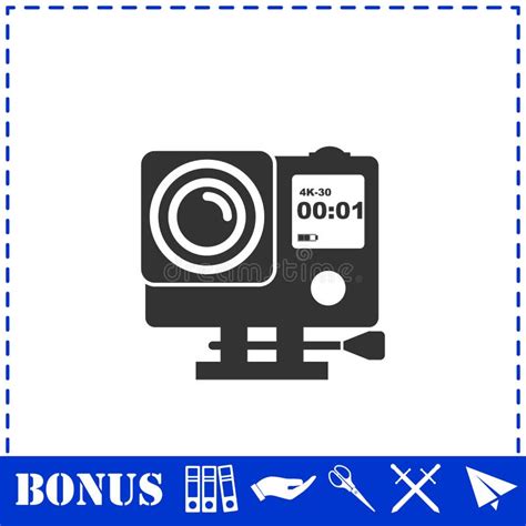 Icono De La C mara De La Acci n Plano Ilustración del Vector