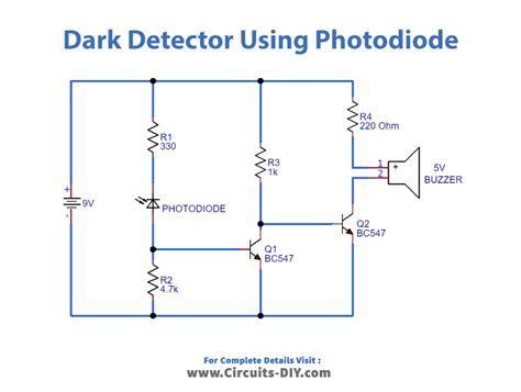 Dark Detector Circuits Using Different Light Sensors