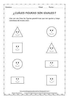 RECURSOS DE APOYO EDUCATIVO Figuras geométricas para emparejar tri