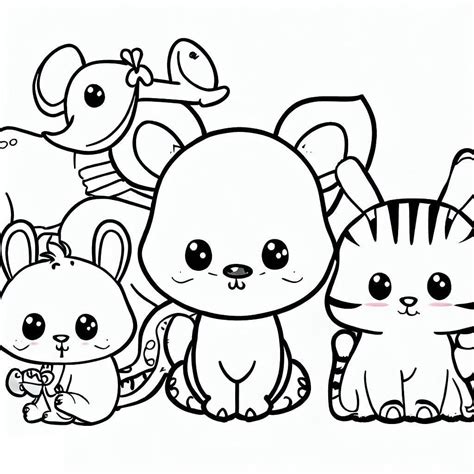Coloriage Animaux très Mignons télécharger et imprimer gratuit sur