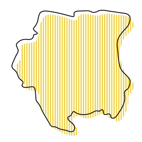 Mapa De Contorno Simple Estilizado Del Icono De Surinam Vector Premium