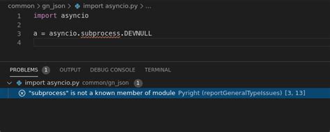 Pyright Doesn T Recognize Asyncio Subprocess As A Module Issue 859