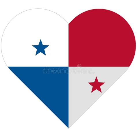 Bandera Plana Del Corazón De Panamá Ilustración del Vector