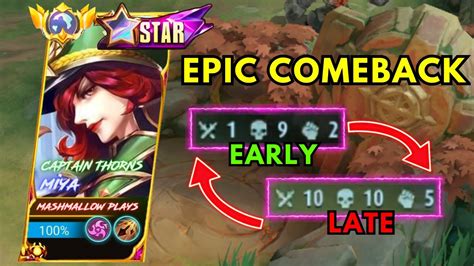 MIYA IMPOSSIBLE EPIC COMEBACK INTENSE COMEBACK GAMEPLAY MLBB YouTube