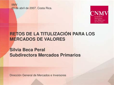 PPT Dirección General de Mercados e Inversores PowerPoint