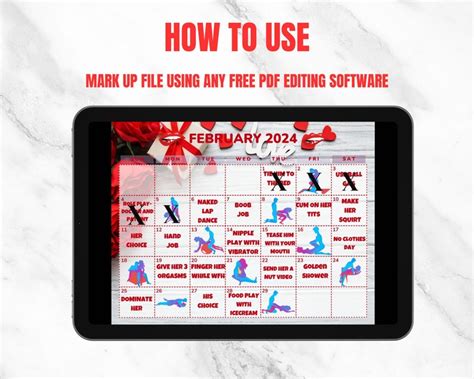 February 2024 Printable Sex Calendar For Couples Daily Sex Activitiesadult Calendar For Kinky