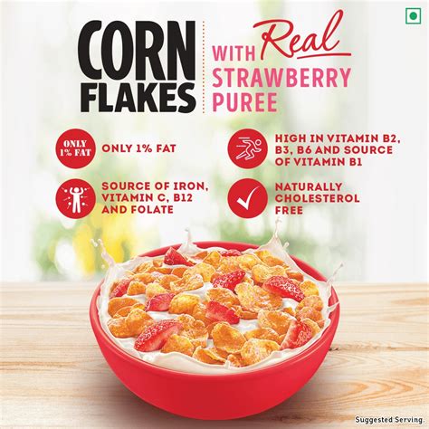 Kellogg S Corn Flakes With Real Strawberry Puree