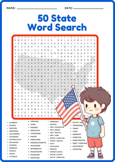 Usa Geography Worksheet Activity All Fifty Us States Word Search