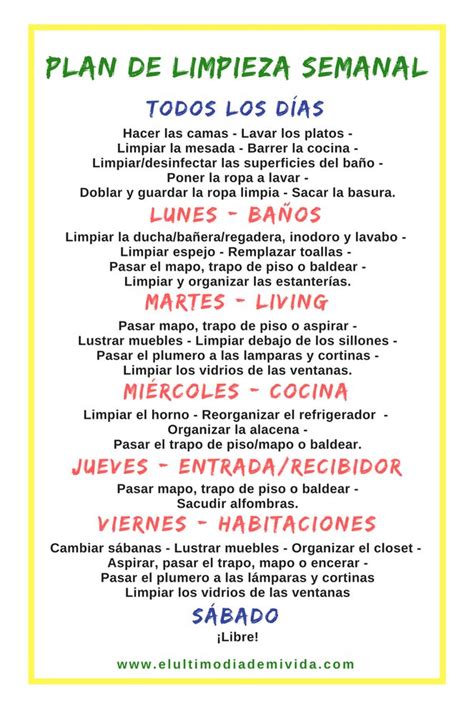 Fotos En Limpieza Orden Hogar Tips Ideas Cd Horario De Limpieza