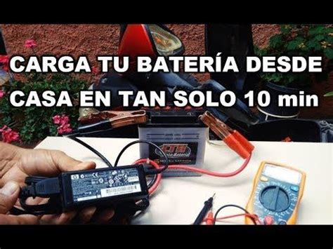 Como Cargar Una Bateria De Moto Usando Un Cargador De Laptop Youtube