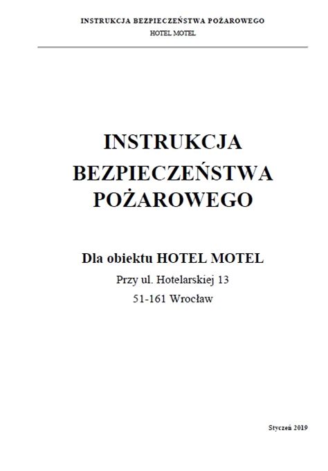 Instrukcja bezpieczeństwa pożarowego Firma Ppoż HAZ CON