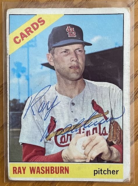 Ray Washburn Signed 1966 Topps Autograph Card 399 HA Certified