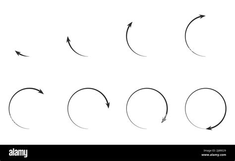 Rotating Arrows Icon Creating Rotation Of Degree To Degree Stock