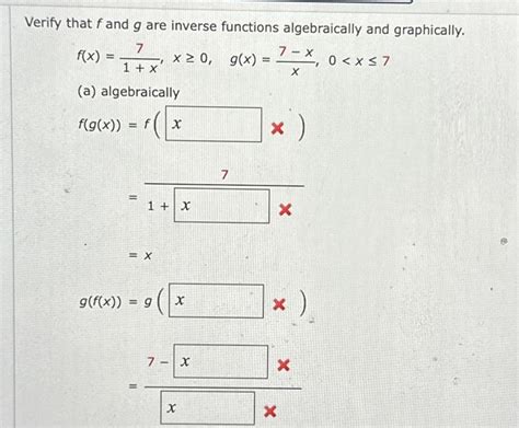 solved verify that f and g are inverse functions