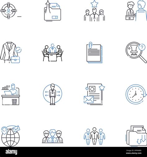 Customer Acquisition Line Icons Collection Prospecting Lead