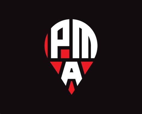 Diseño del logotipo de la forma de la letra de la ubicación de pma
