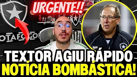 ATENÇÃO URGENTE NOTÍCIA BOMBÁSTICA PEGOU DE SURPRESA TEXTOR AGIU NA