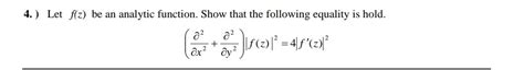 solved let f z be an analytic function show that the