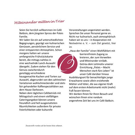 Speisekarte Restaurant Caf Balduin In Trier Deutschlandgourmet