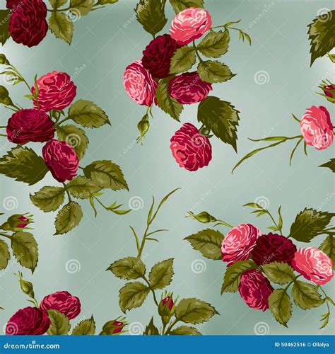 Vector El Estampado De Flores Inconsútil Con Las Rosas Rojas Y Rosadas