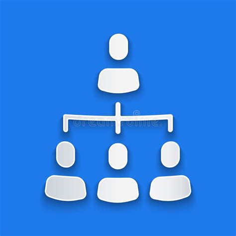 Paper Cut Business Hierarchy Organogram Chart Infographics Icon