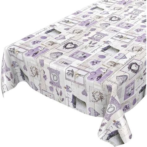 Nappe En Toile Cirée Lavable Avec Motif Lavande Pour Grandes Tables