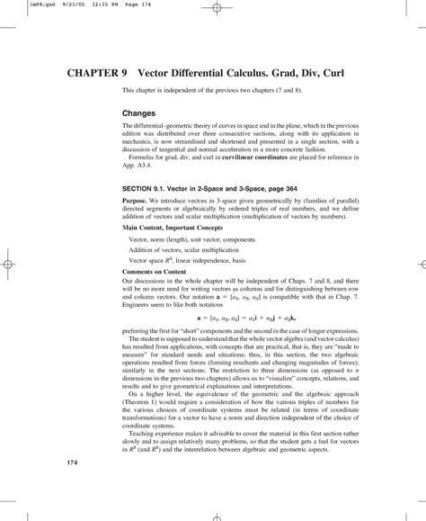 ch09 chapter 9 vector differential calculus grad div curl this chapter is independent of
