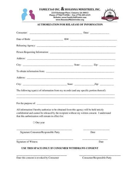 Fillable Online Authorization For Release Of Information ROI Form