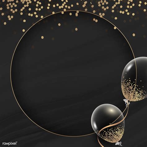 Golden Round Balloons Frame Design Vector Free Image By Rawpixel