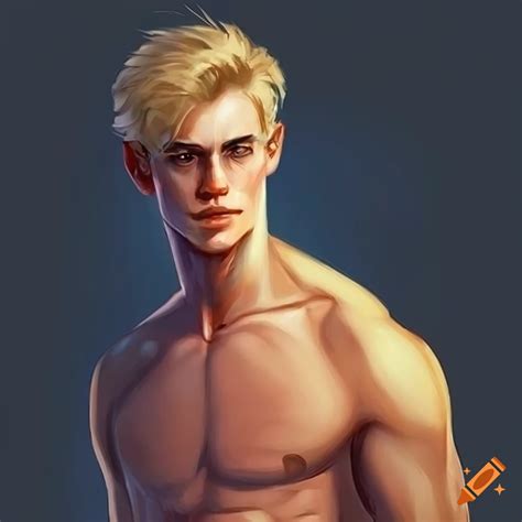 Detailed Illustration Of A Man With Blonde Hair And Intense Eyes On Craiyon