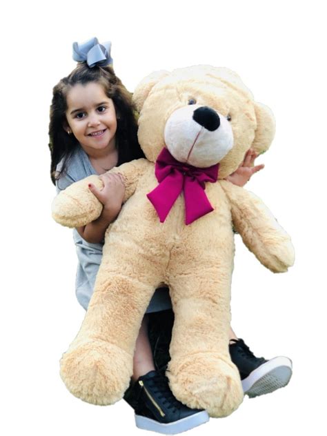 Urso de Pelúcia 90 cm Cor Doce de Leite Gravata Variadas