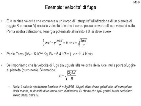 Esempio Velocita Di Fuga